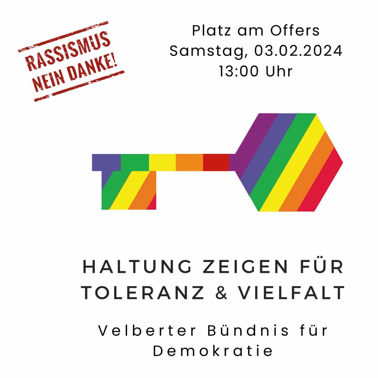 Aufruf zur Demonstration für Vielfalt und Toleranz › SPD Velbert